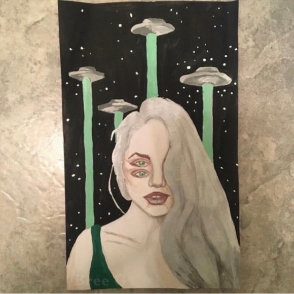 Hot Topic | Art | New Original Invasion Alienabduction Ufo Art Print ...